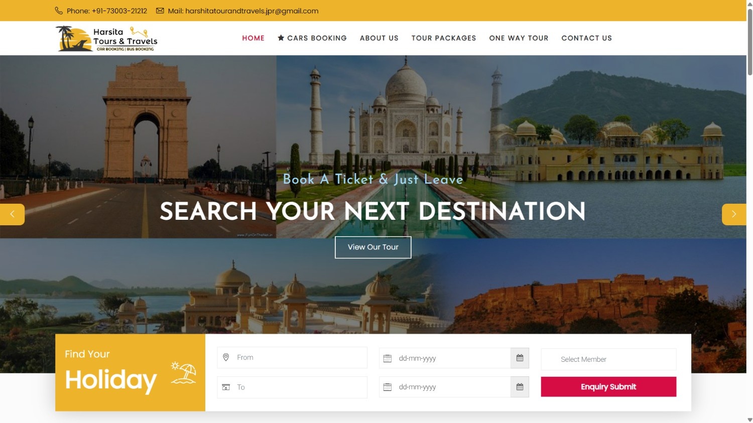Home Page - Harshita Tour and Travels